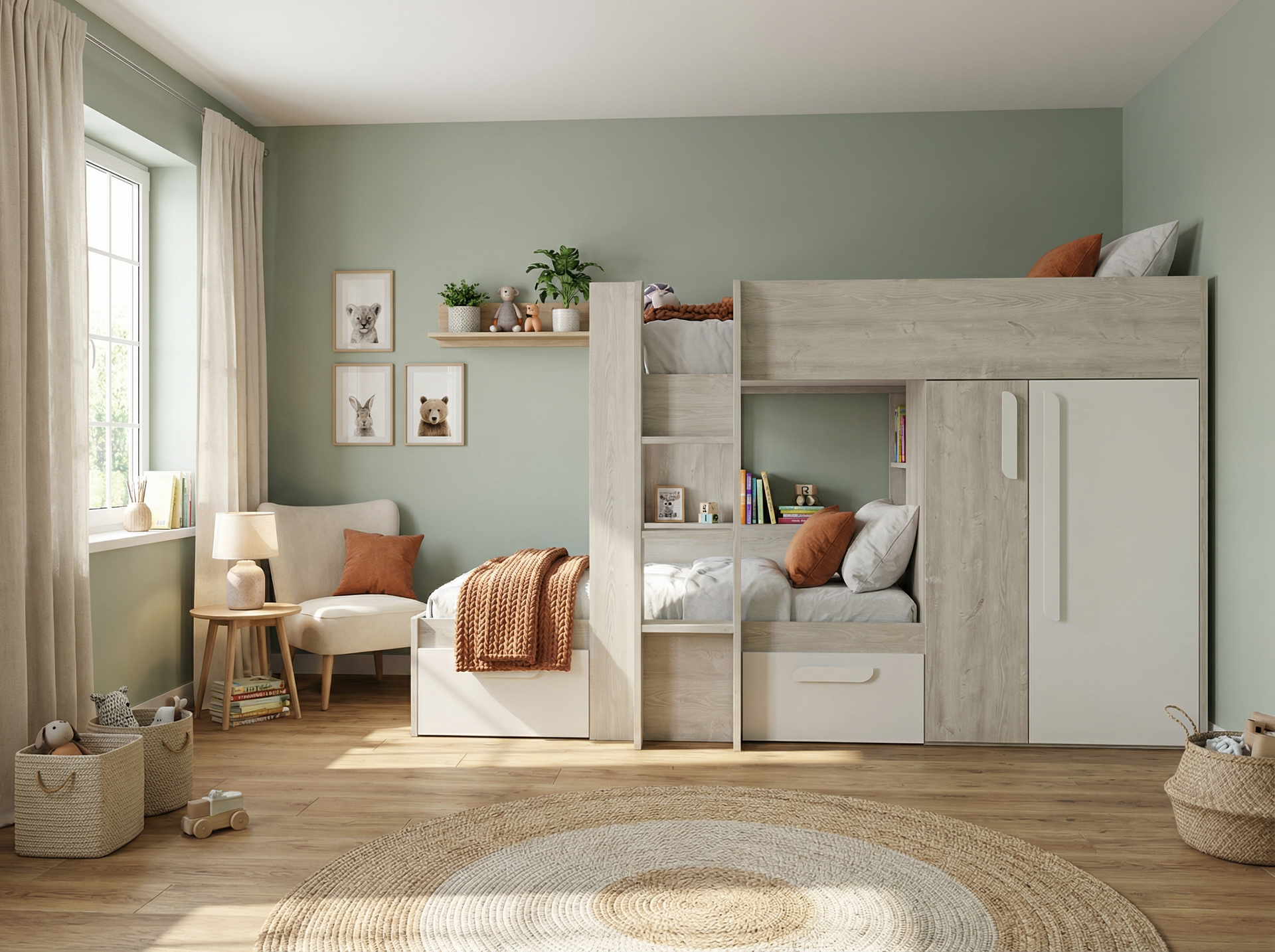 Barca Bunk Bed with Storage and Wardrobe – Millie & Jones
