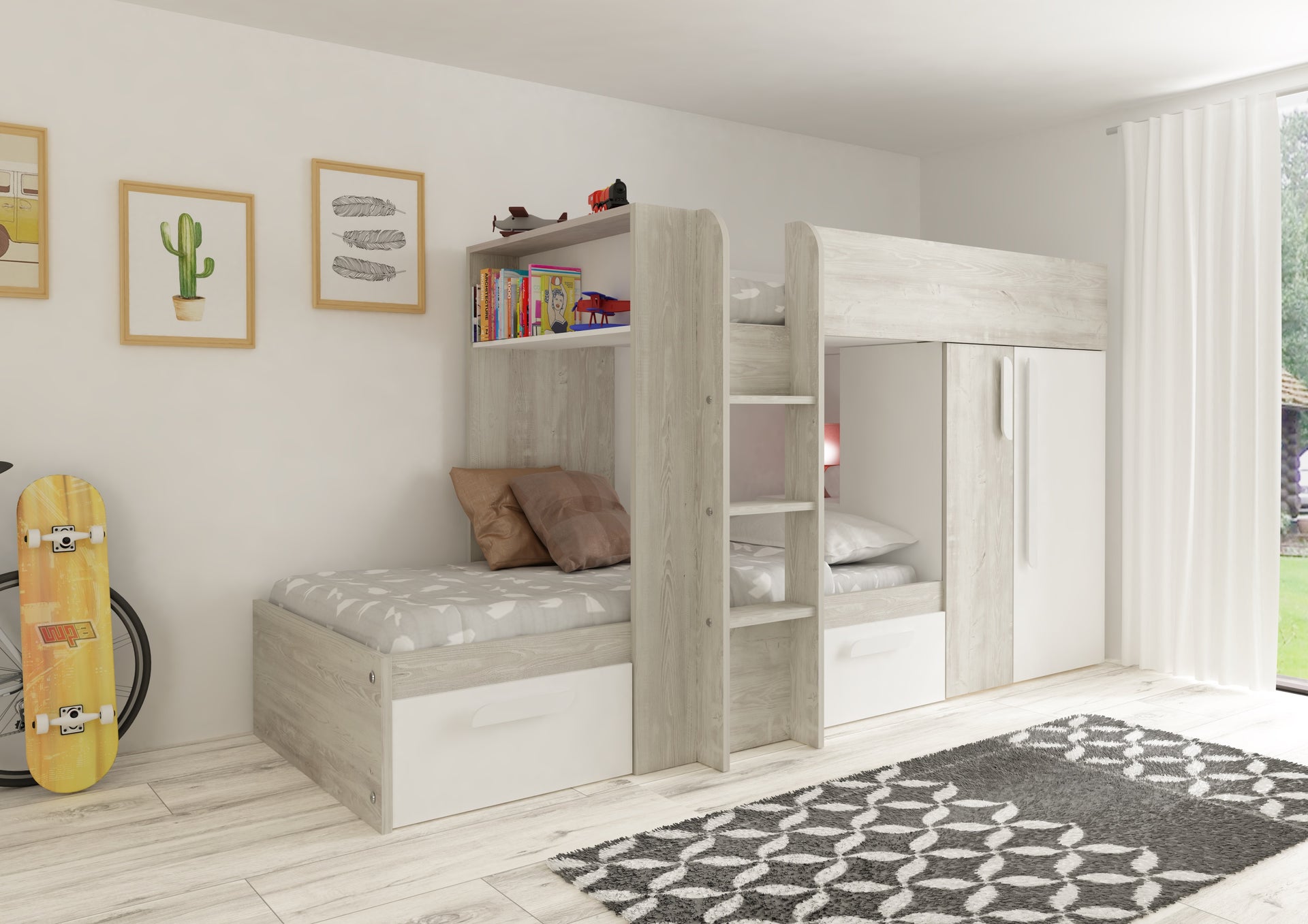 Barca Bunk Bed with Storage and Wardrobe – Millie & Jones